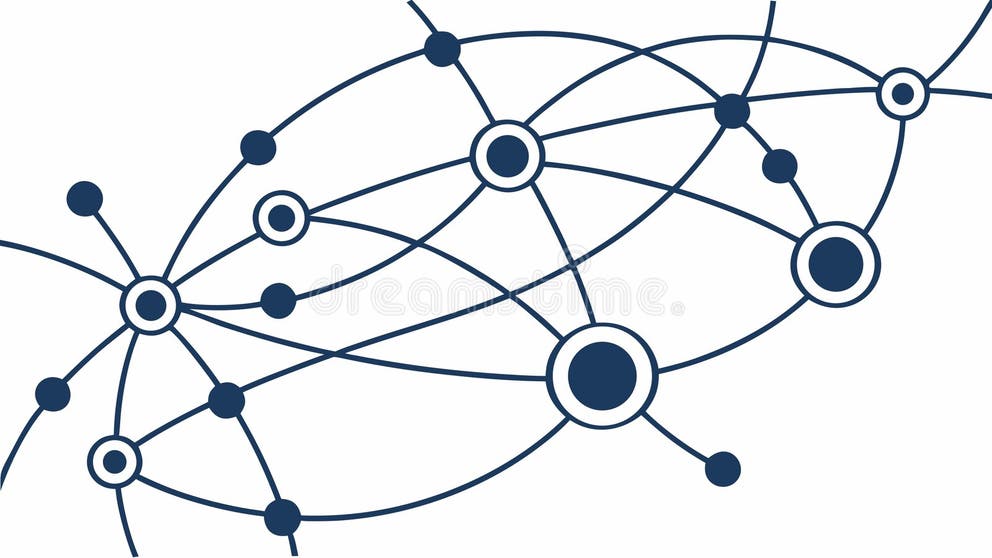 Abstract Network Nodes Vector Graphic, Connectivity and Data Flow ...