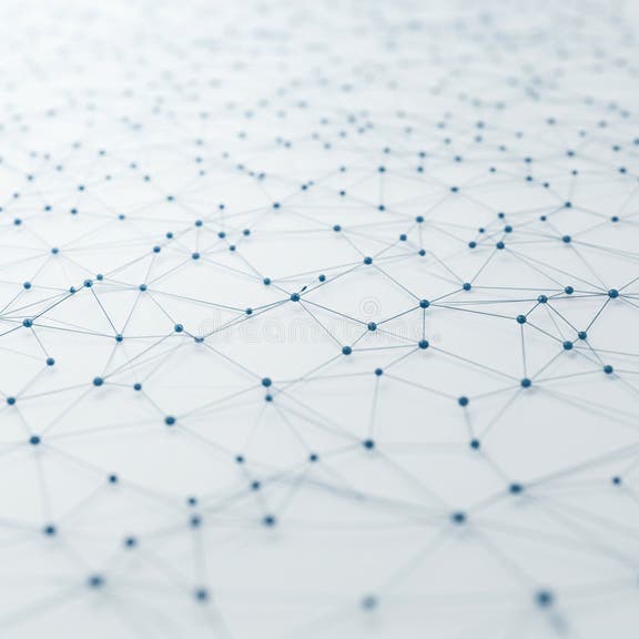 Abstract Network Pattern with Interconnected Nodes and Lines on a Light ...