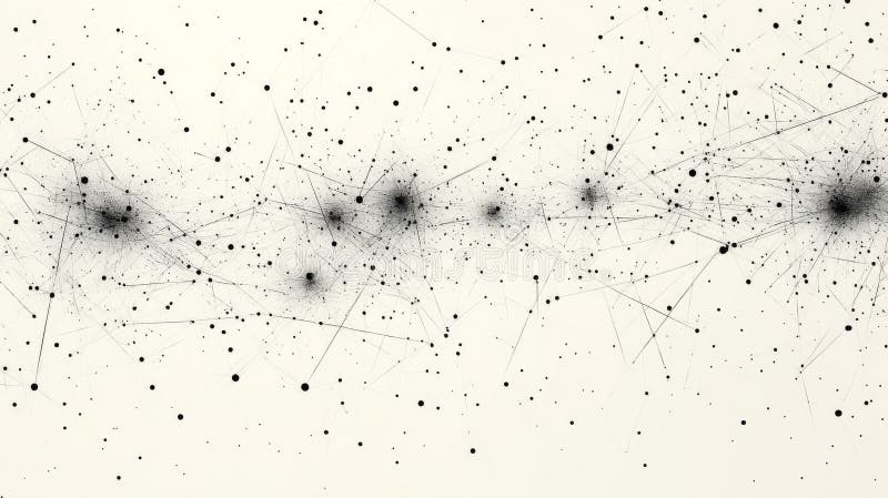 Abstract Network of Points and Lines Across White Space Stock ...