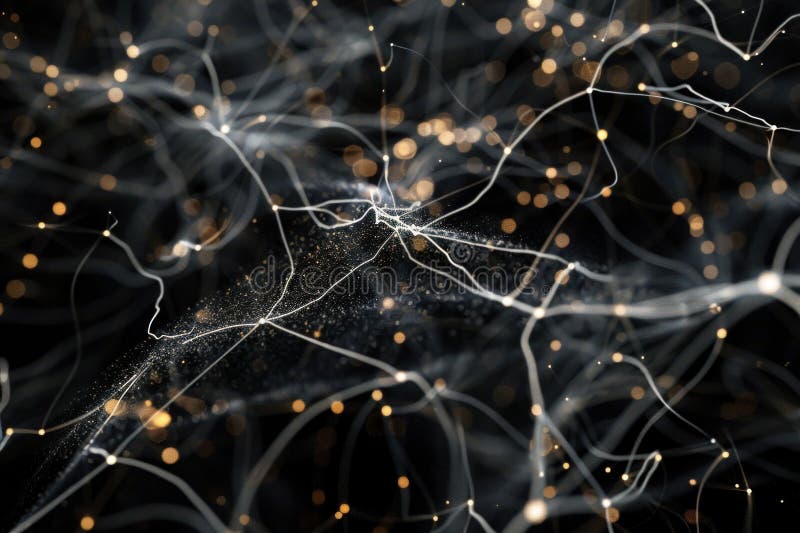 Abstract Network Of Points And Lines Forming Complex Structure Stock