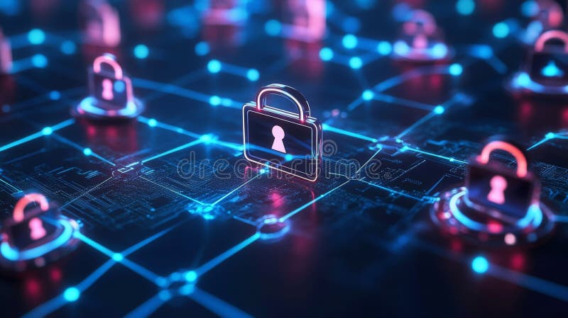 Abstract Network Security: Glowing Padlocks and Digital Connections ...