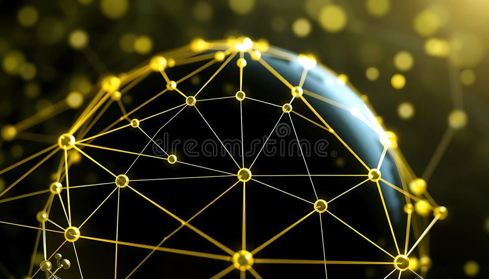 Abstract Network Sphere, Digital Connection, Global Communication, Tech ...
