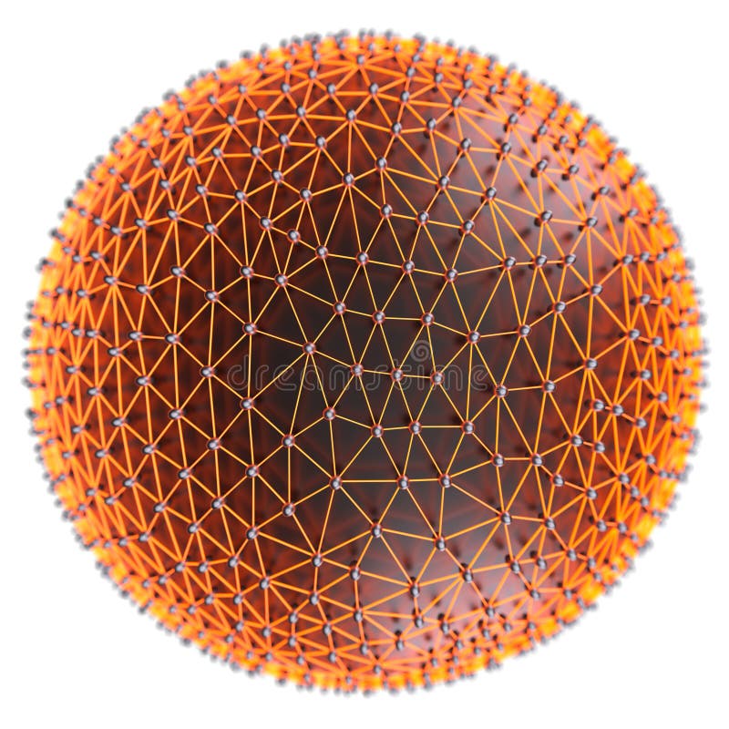 Abstract network on sphere stock illustration. Illustration of ...