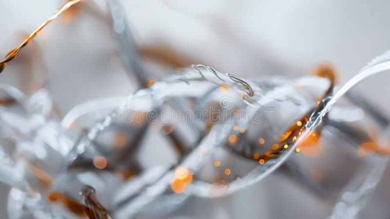 Abstract Network Structure Connecting Data Points With Light Trails