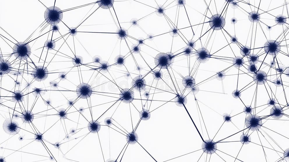 Abstract Network Structure Showing Interconnected Nodes and Pathways, Representing Complex ...