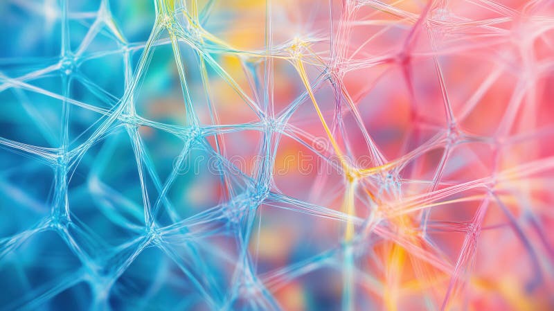 Abstract Network Structure With Vibrant Colors Intricate Web Of Lines
