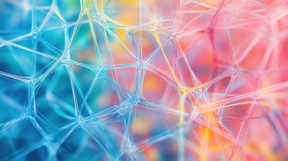 Abstract Network Structure with Vibrant Colors, Intricate Web of Lines and Nodes Stock Photo ...