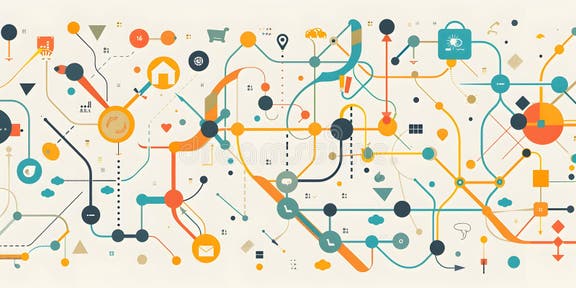 Abstract Network System, Interconnected Nodes and Pathways Visualizing Complex Connections ...