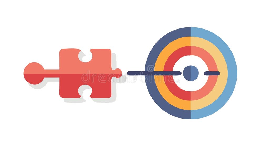 Abstract Network Target Icon, Interlocking Goals, Vector Design ...
