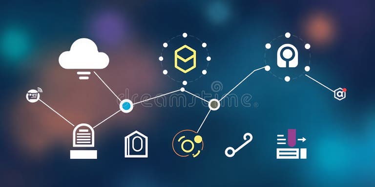 Abstract Network Technology Digital Data Flow System Cloud Computing ...