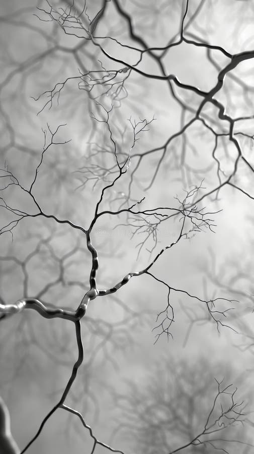 Abstract Network of Tree Branches in Grayscale Stock Photo - Image of ...