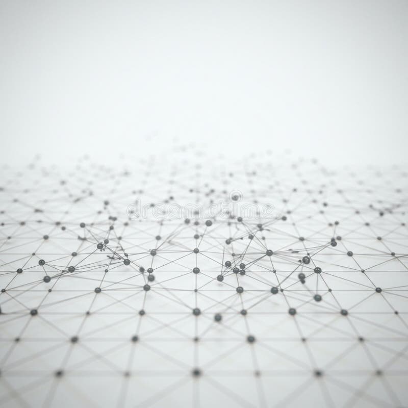 An Abstract Network Visualization Featuring Interconnected Nodes and Lines in a Three- Stock ...