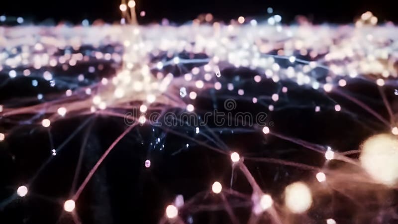 Abstract Network Visualization Glowing Nodes and Lines in Pink, Blue, and White Stock Video ...