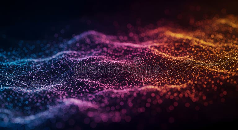 Abstract Network Visualizes Data Flow with Vibrant Color Gradients and Connections Stock ...
