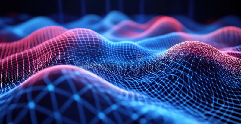 Abstract Network Waveform Visualization Stock Illustration