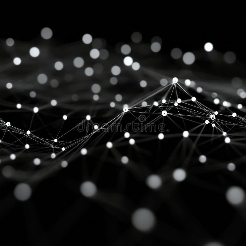 Abstract Network Connections White Background Minimalist Style Stock ...