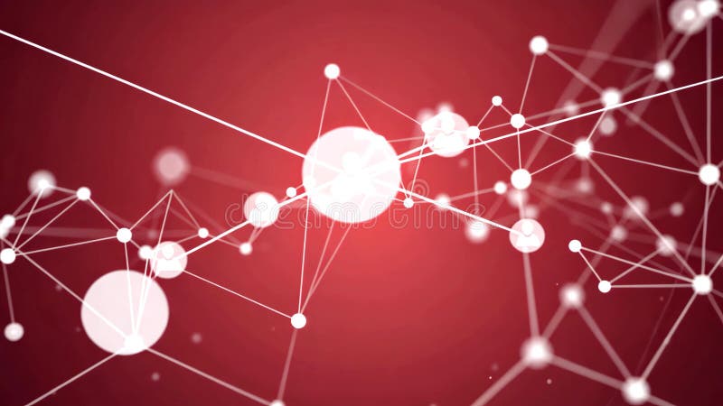 Abstract Networking Connections with a Red Background, Modern ...