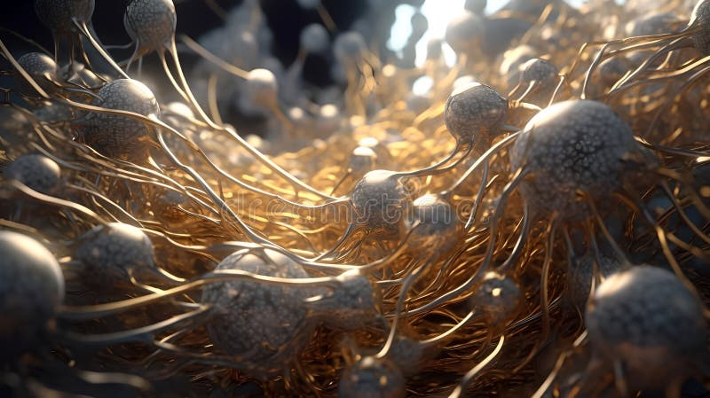 Abstract Neural Network, Beautiful Render Stock Illustration ...