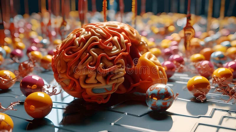 Abstract Neural Network, Beautiful Render Stock Illustration ...