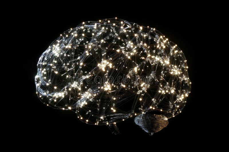 Abstract Neural Network Brain Art Stock Illustration - Illustration of ...