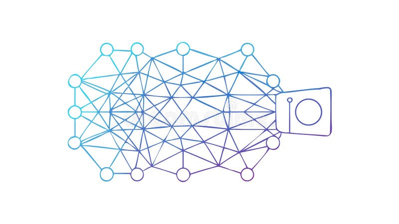 Abstract Neural Network Brain Video Camera Icon, Vector Design ...