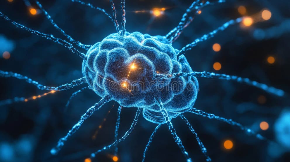 Abstract Neural Network Cell Structure Illustration Stock Illustration ...