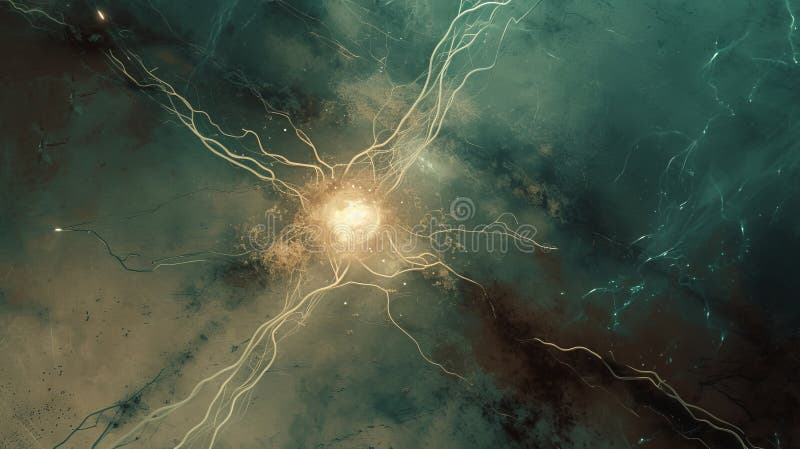Abstract Neural Network Concept in Aqua Tones Stock Image - Image of ...