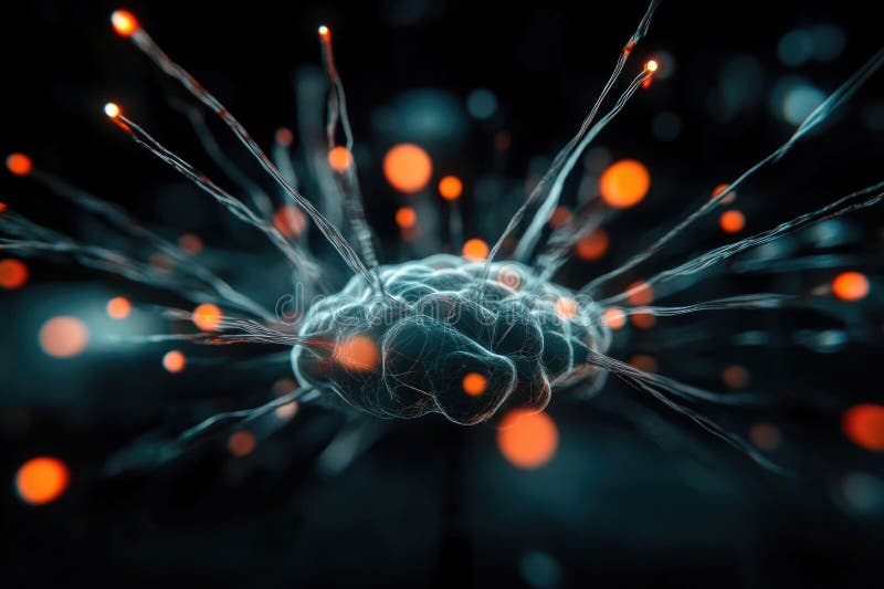 Abstract Neural Network Concept with Glowing Connections and Light ...