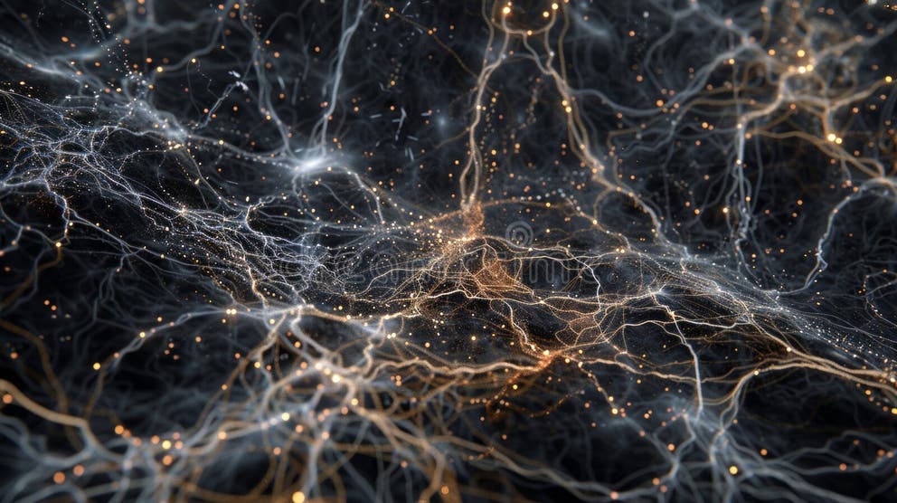 Abstract Neural Network: Connection, Data Visualization, and Artificial Intelligence Concept ...