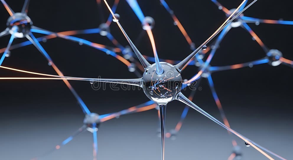 Abstract Neural Network Connection Stock Illustration - Illustration of ...