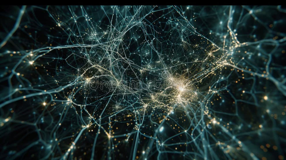 Abstract Neural Network Connection Points, Deep Learning Artificial ...