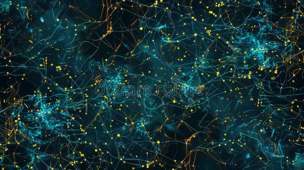 Abstract Neural Network Connections - Data Transfer Visualization with Particle Mesh Stock ...