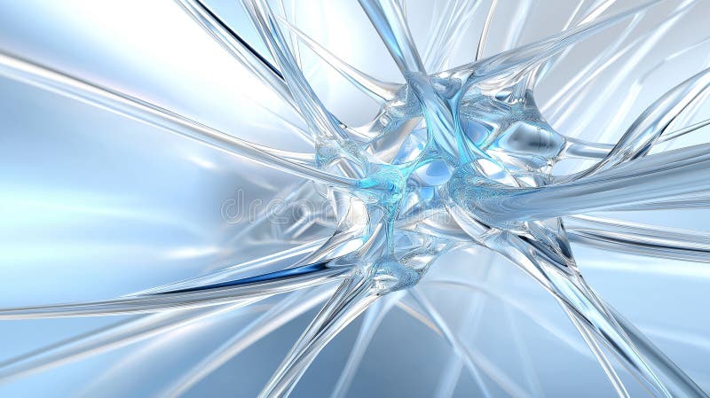 Abstract Neural Network Design in Metallic Blue and Silver Tones Stock ...