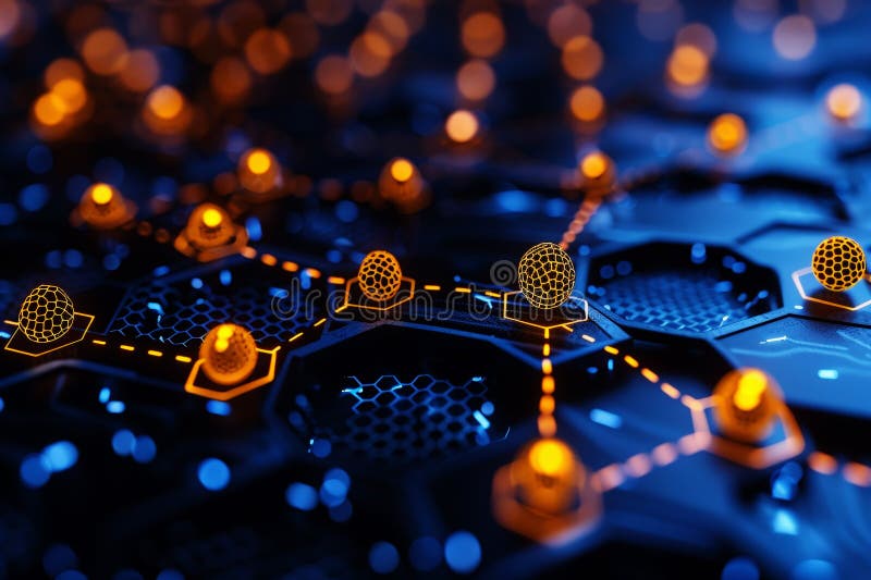Abstract Neural Network with Glowing Nodes of AI Learning Process ... Abstract Neural Network with Glowing Nodes of AI Learning Process ...