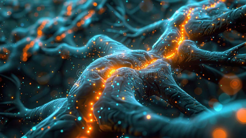 Abstract Neural Network: Glowing Pathways Stock Illustration ... Abstract Neural Network: Glowing Pathways Stock Illustration ...