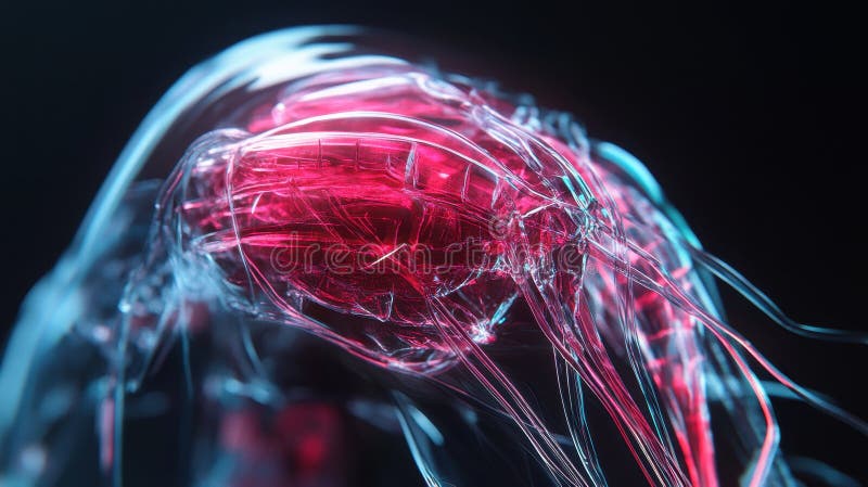 Abstract Neural Network: a Glowing Red and Blue Plexus of Light and ...