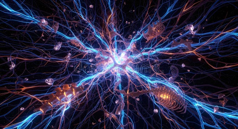 Abstract Neural Network with Glowing Synapses and Cellular Structures ...