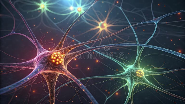 Abstract Neural Network: Interconnected Neurons & Brain Activity Stock ...