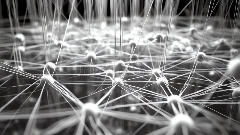 Abstract Neural Network: Intricate Web of Connected Nodes, High ...