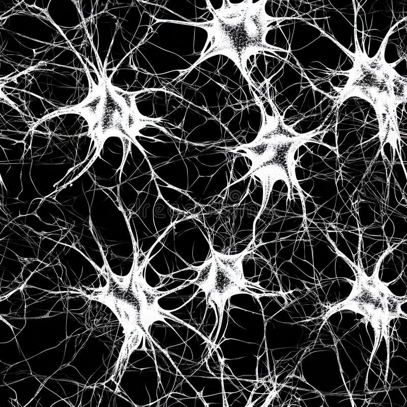 Abstract Neural Network Pattern on a Black Background Stock Image ...