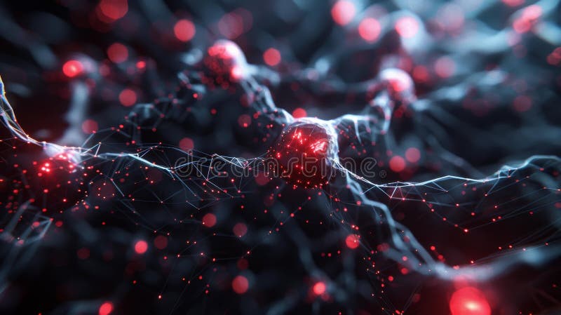 Abstract Neural Network Visualization - Generative Ai Stock Illustration - Illustration of ...