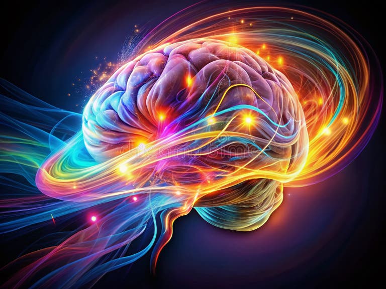 Abstract Neural Network Visualization a Long Exposure Brain Clip Art ...