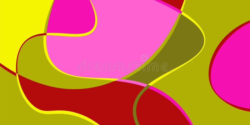 Abstract Neurography. a Set of 4 Templates. Wavy Stripes Divide the ...
