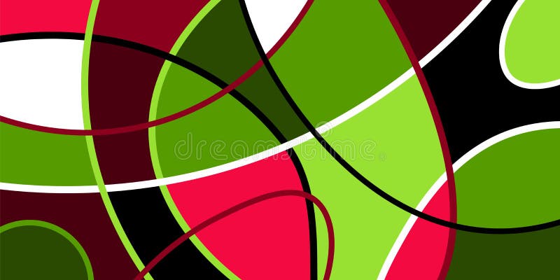 Abstract Neurography. a Set of 4 Templates. Wavy Stripes Divide the ...