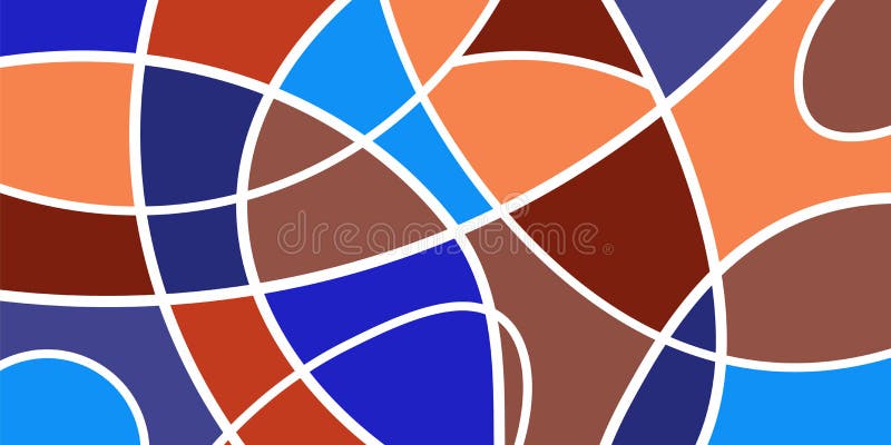 Abstract Neurography. a Set of 4 Templates. Wavy Stripes Divide the ...