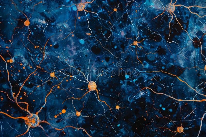 Abstract Neurology Medical Background with Human Brain Neurons. Stock ...