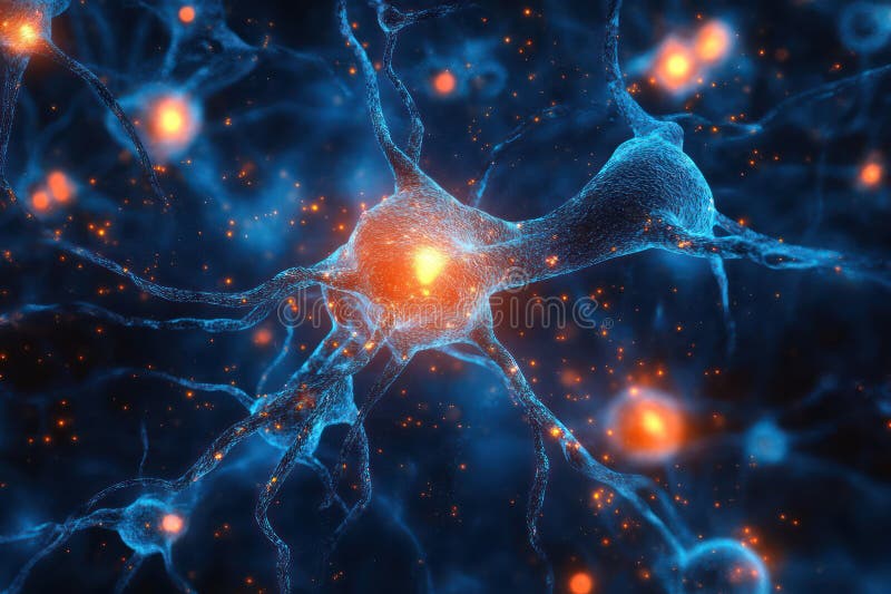 Abstract Neuron Network Background Representing Human Brain Stock Photo ...