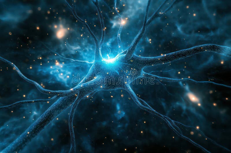 Abstract Neuron Network Background Representing Human Brain Stock Photo ...