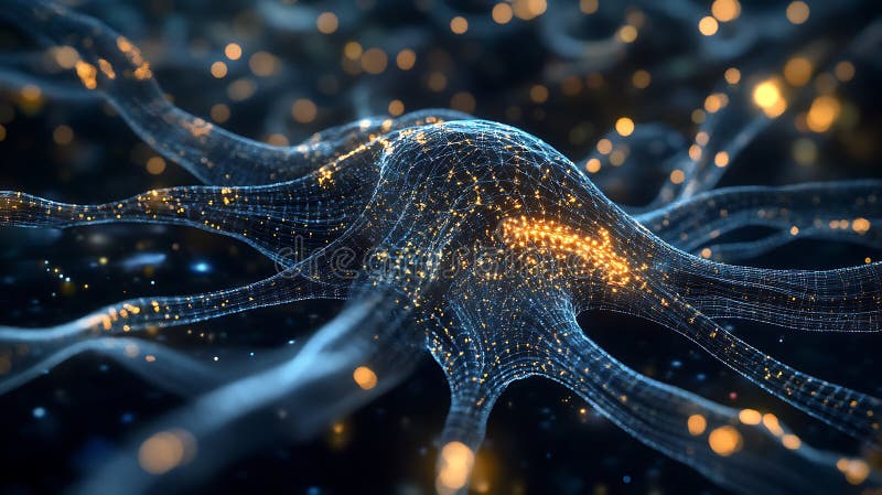 Abstract Neuron Network with Glowing Connections Stock Illustration ...