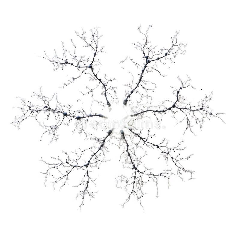 Abstract Neuron Pattern Resembling a Tree on White Background Forming ...